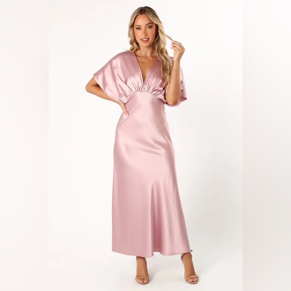 Petal & Pup | Dresses | Petal Pup Blush Satin Maxi Dress Nwot | Poshmark